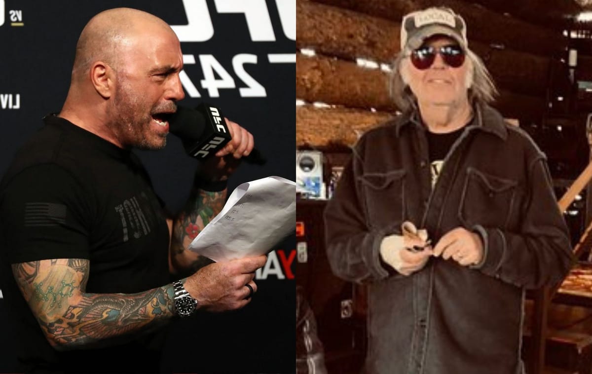 What is the issue between singer Neil Young and Joe Rogan?