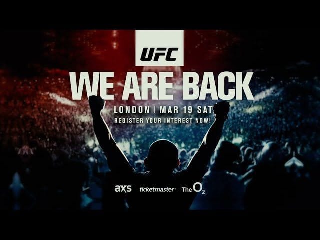 UFC News: UFC London announced for March 19