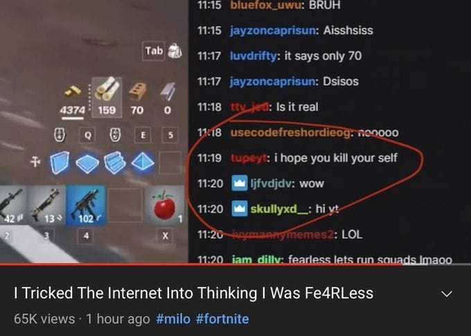 Fortnite YouTuber pranks Tiktok and Twitch viewers with Fe4rless ...