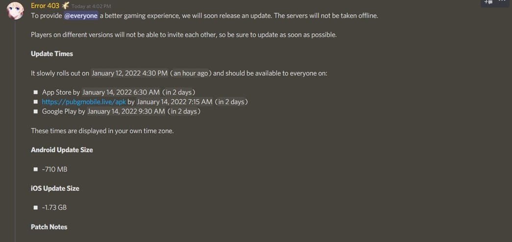 PUBG Mobile 1.8 official update file size and rollout time revealed for ...