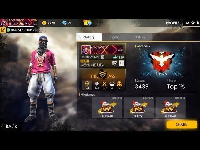 Action Bolt’s Free Fire ID, stats, YouTube earnings, guild, and top ...