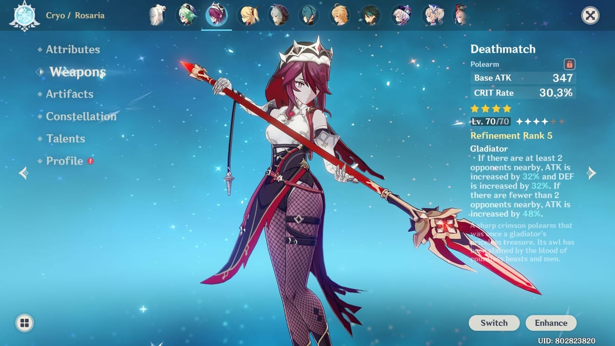 Rosaria build guide for Genshin Impact: Best artifacts, stats priority ...