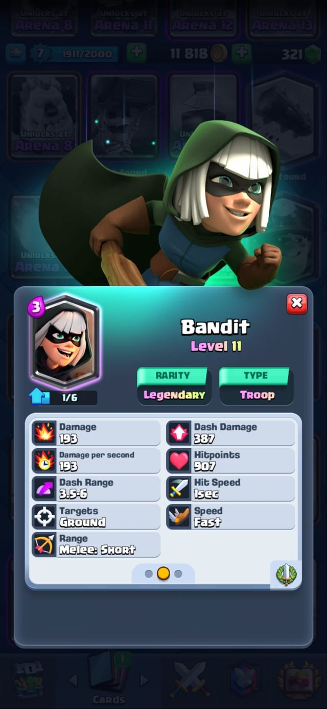 How to unlock Bandit in Clash Royale