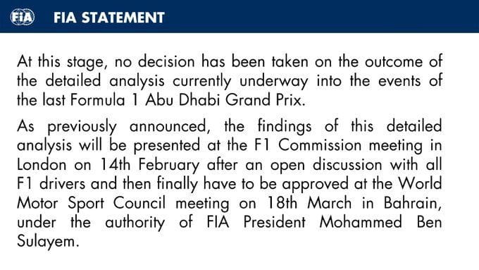 FIA clarify no decision yet on investigation into Abu Dhabi