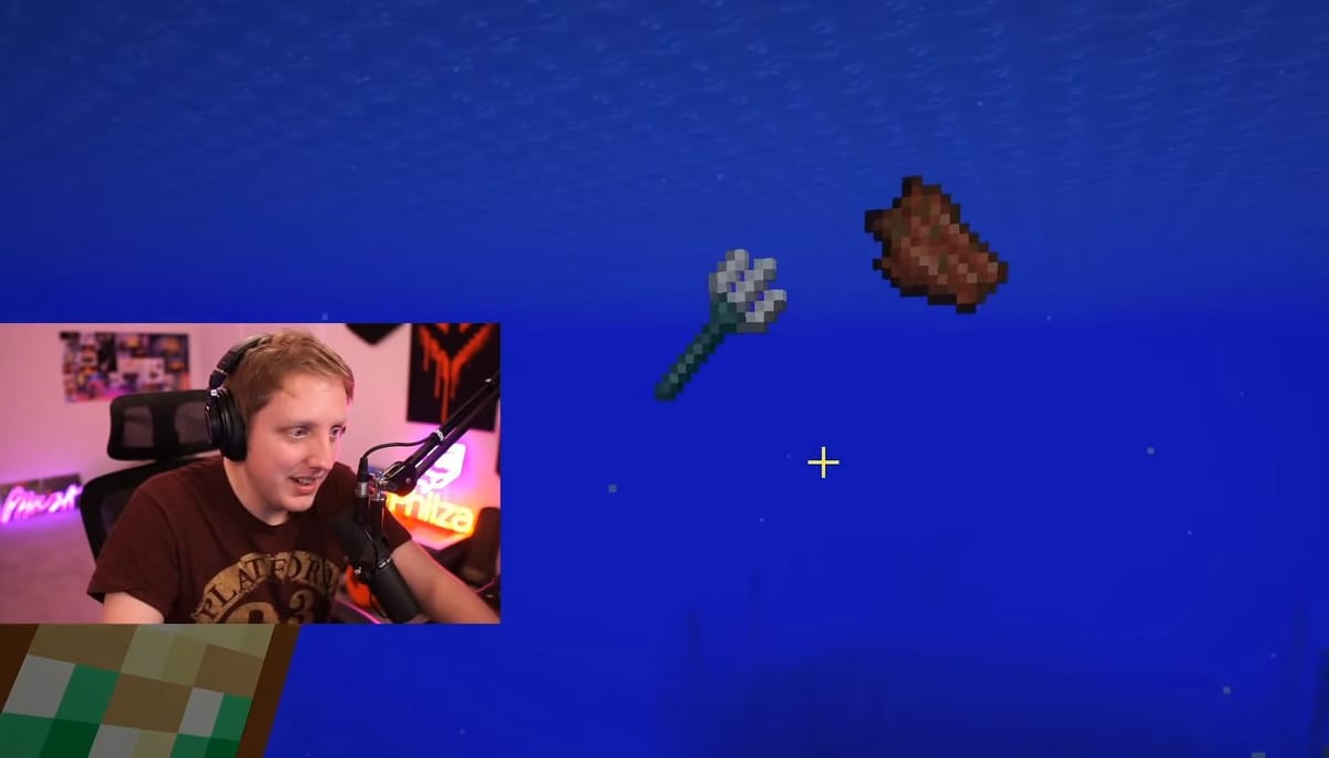 Minecraft streamer Ph1LzA gets rare trident on Origins SMP