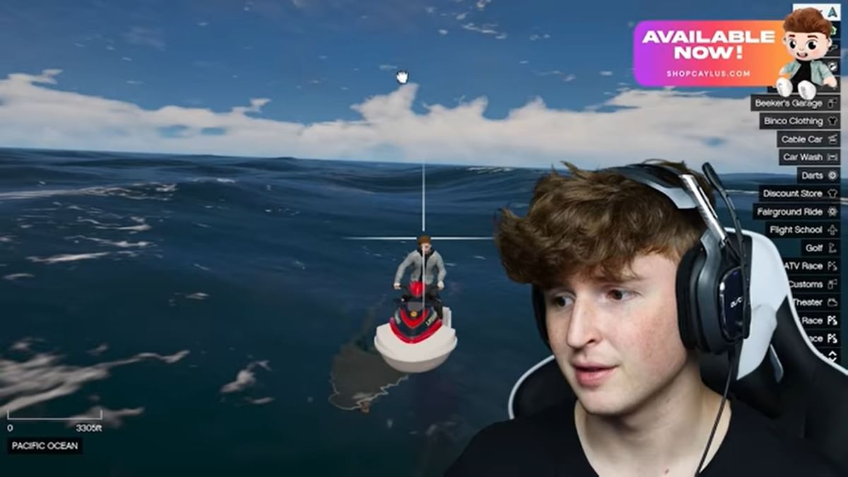 Caylus goes to the edge of the map in GTA 5 using mods