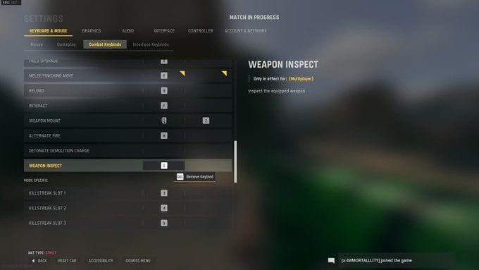 A weapon inspect option has been found in COD Vanguard