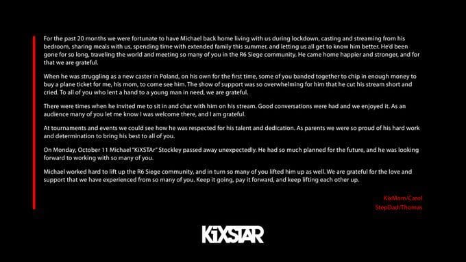 Rainbow Six Siege pays tribute to Michael “KiXSTAr” Stockley through ...