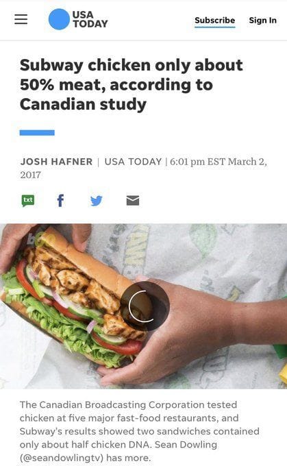 Viral picture of Subway chicken wings sends Twitter into a frenzy