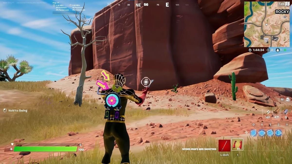 Fortnite YouTuber actually builds a spider's web using Spider-Man Mythic
