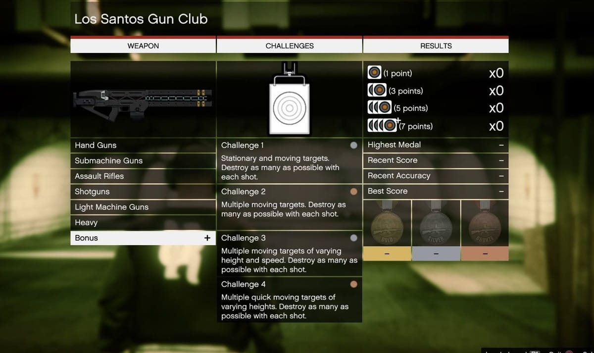 List of all GTA 5 Ammu-Nation shooting range challenges