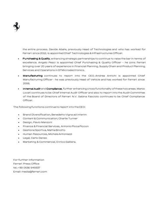 Ferrari announce new corporate structure, Mattia Binotto to reportedly ...