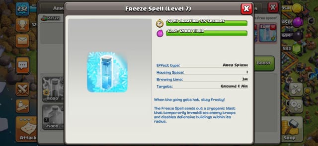 How to unlock the Freeze Spell in Clash of Clans