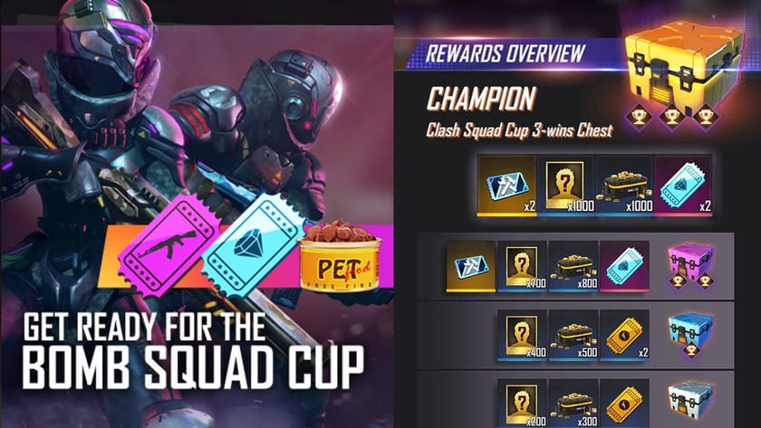 Free Fire Bomb Squad Cup event: Get free vouchers and other rewards