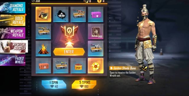 Free Fire Mystical Master incubator: How to get Golden Shade bundle ...
