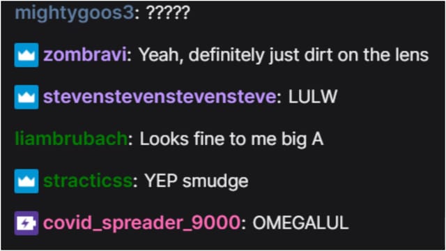 Atrioc attempts to fix his camera's glitch by wiping lens