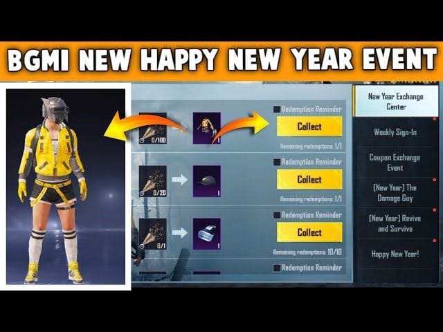 BGMI New Year Exchange event: How to get free permanent rewards