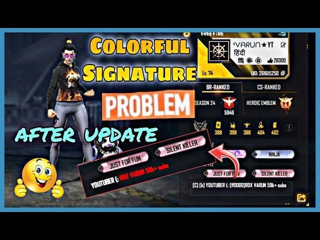 How to get unique colorful signature in Free Fire Max (2022)