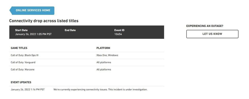 Are Call of Duty Vanguard and Warzone servers down? How to check ...