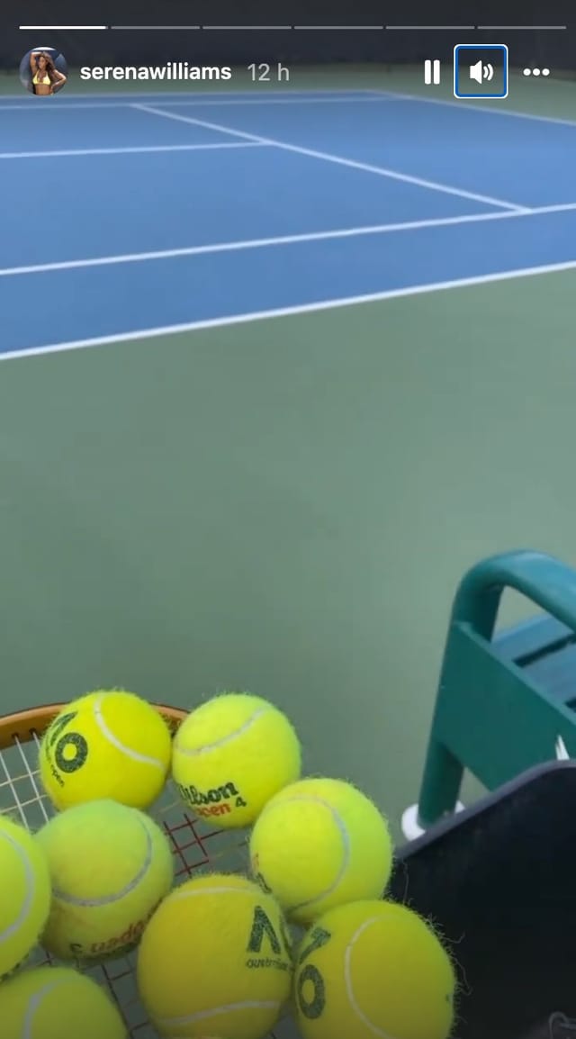 Serena Williams shares video of herself on the practice court as she ...