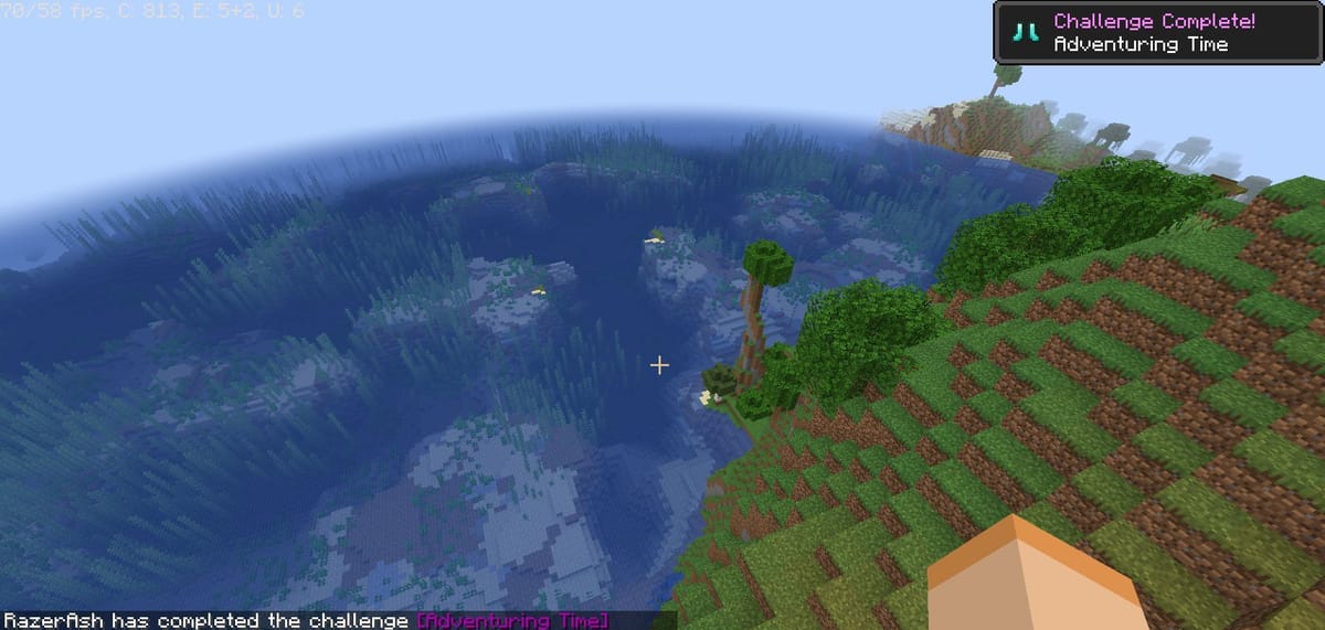 How to get Adventuring Time advancement/achievement in Minecraft