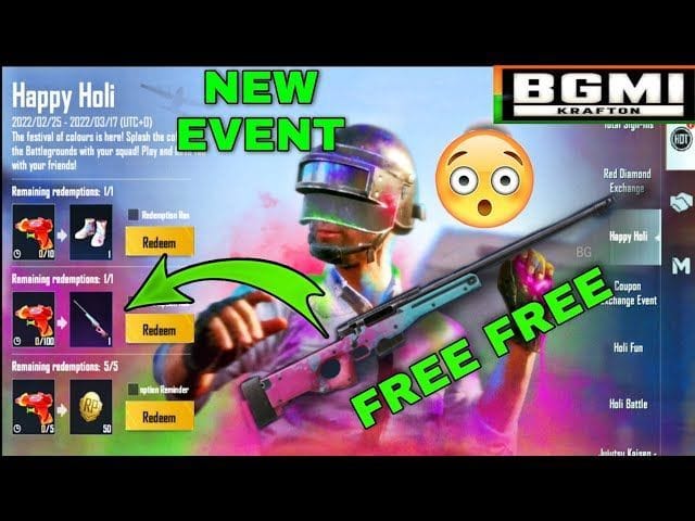 How to get rewards from the new BGMI Happy Holi event?