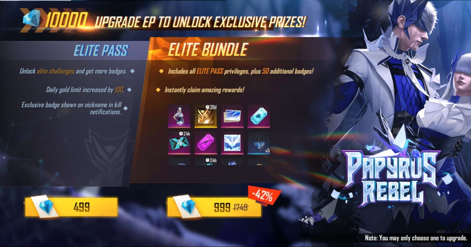 Full list of Free Fire Season 45 Elite Pass free rewards and bundles