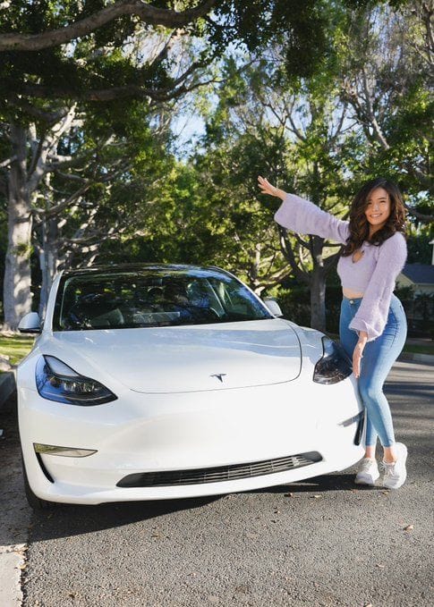 Pokimane reveals how to enter her Tesla giveaway