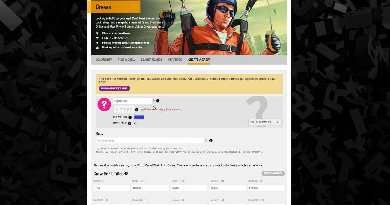 Step-by-step guide on making a crew in GTA Online in 2022