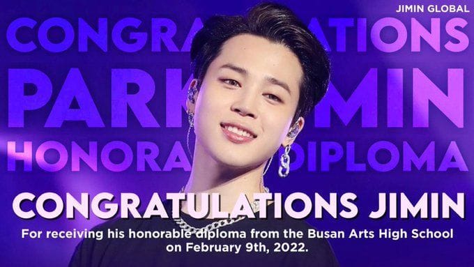 Fans rejoice as BTS Jimin receives honorary diploma Busan Arts High School