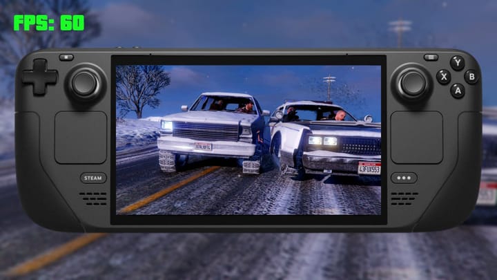 GTA 5 on Steam Deck runs flawlessly at 60 FPS