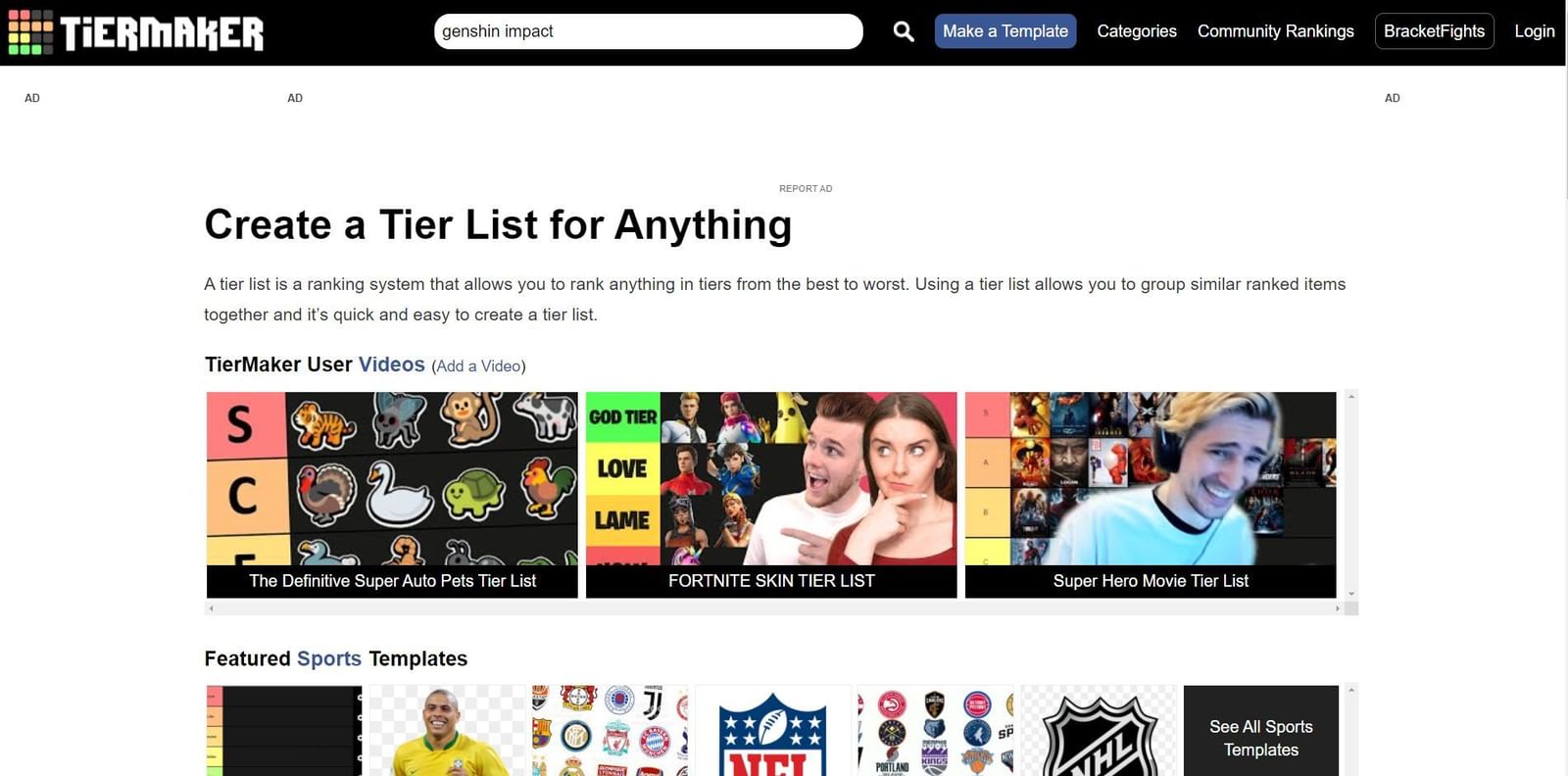 How to use Genshin Impact tier-list maker to make custom tier-lists