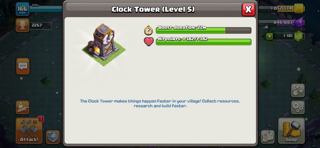 What is Builder Base Clock Tower in Clash of Clans?