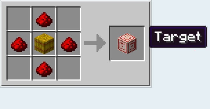 How to craft and use target block in Minecraft