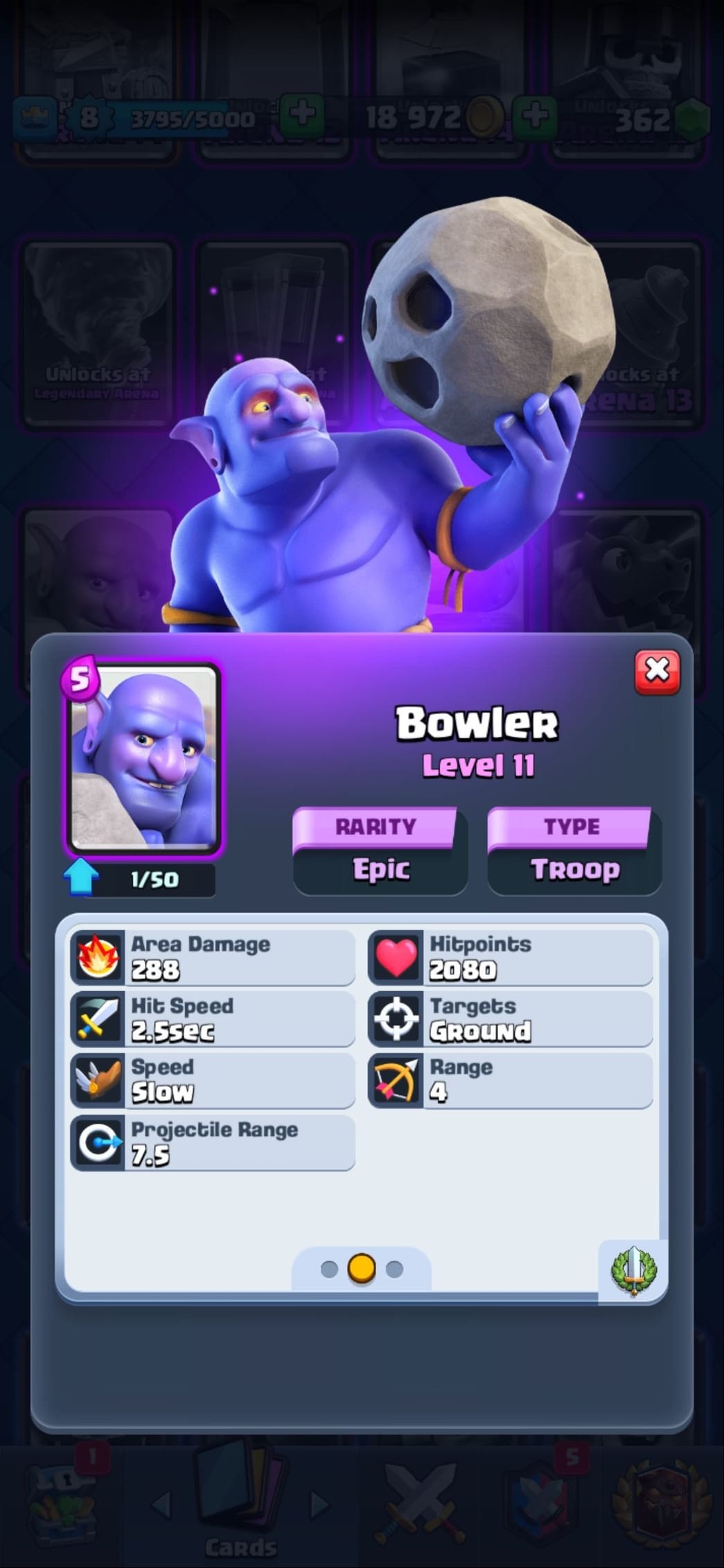 How to unlock Bowler in Clash Royale?