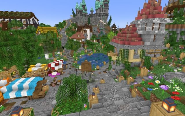 Minecraft Redditor beautifully converts flower forest into a base