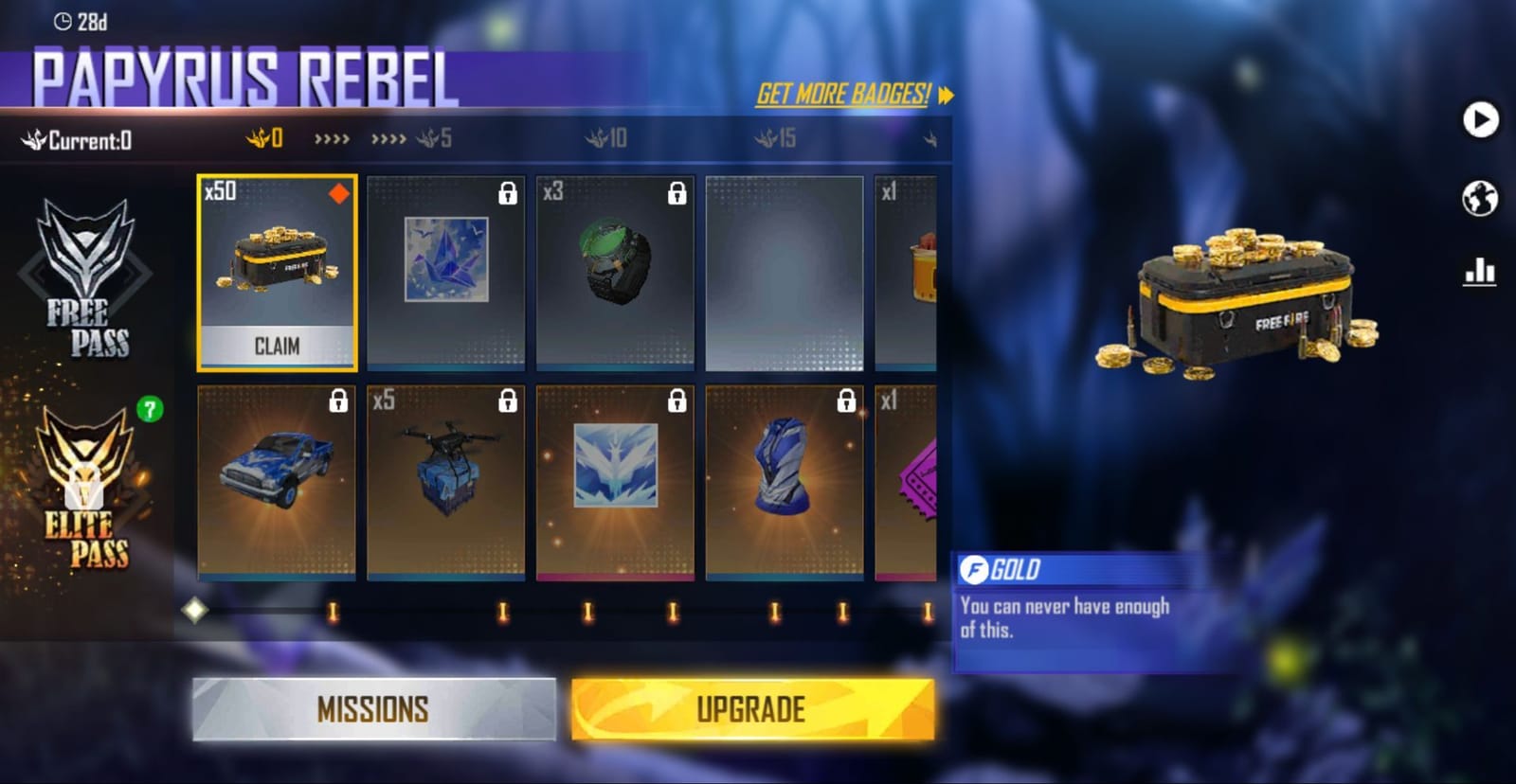 Full list of Free Fire Season 45 Elite Pass free rewards and bundles