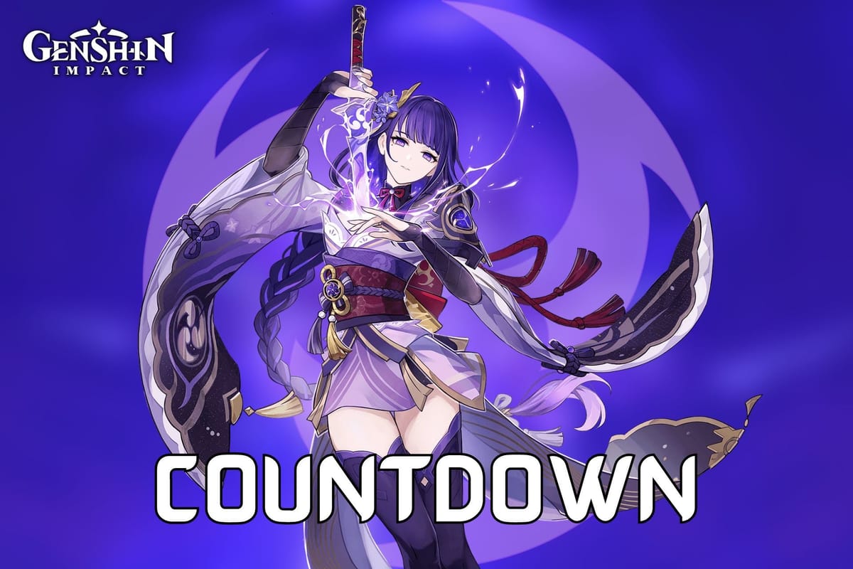 Genshin Impact 2.5 Raiden Shogun banner countdown and upcoming events