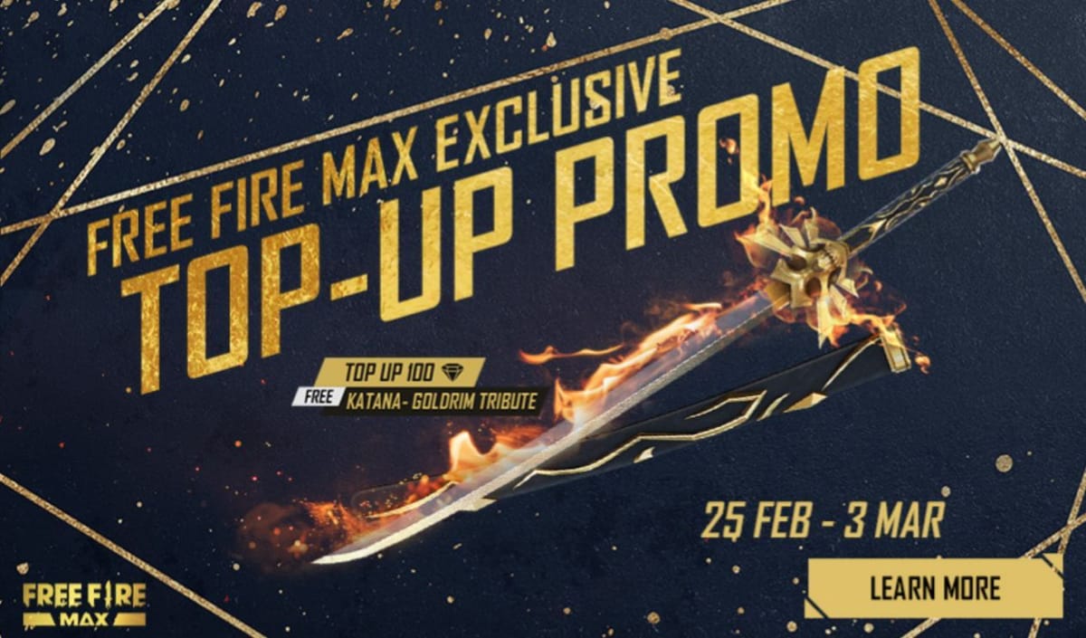 Free Fire MAX promo top-up event: Claim new legendary Katana skin for free