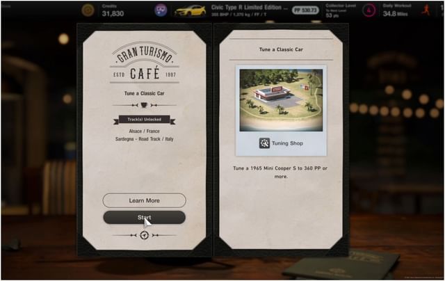 What is the Cafe & Menu System in Gran Turismo 7