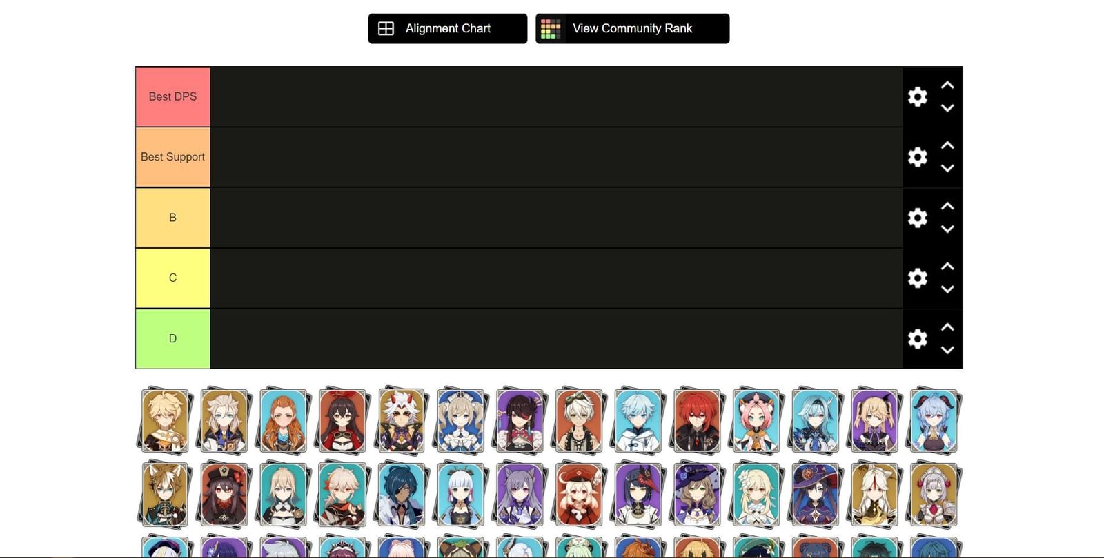 How to use Genshin Impact tier-list maker to make custom tier-lists