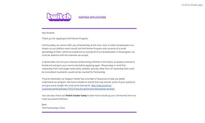Doaenel’s Twitch Partnership application gets rejected for the 14th ...