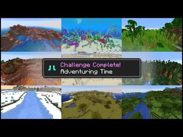 How to get Adventuring Time advancement/achievement in Minecraft