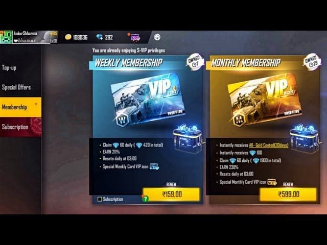 Free Fire monthly membership to get discounted diamonds: Price ...