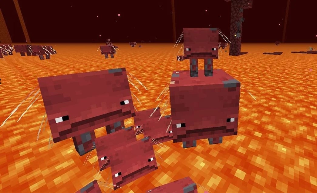 Which Minecraft mobs spawn in the Basalt Deltas?
