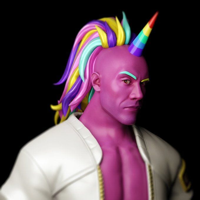 Fortnite concept art turns The Rock into The Unicorn, and fans don't ...