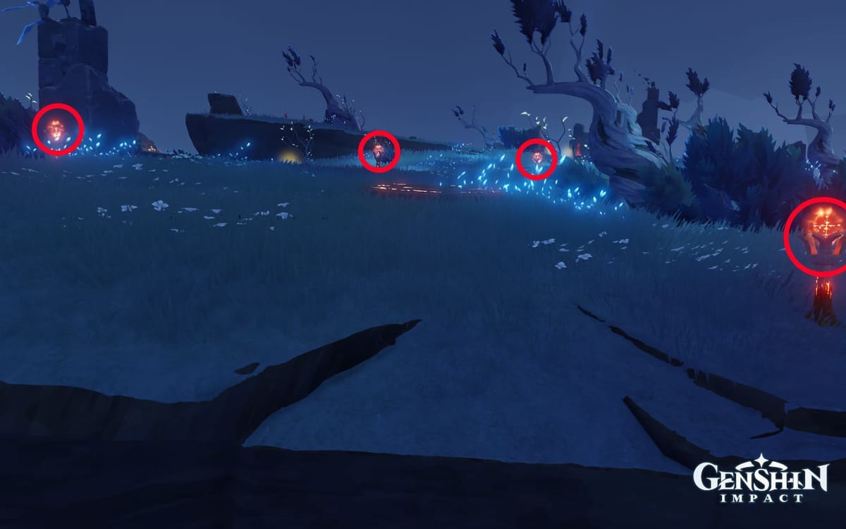 All torch puzzle locations in Genshin Impact Three Realms Gateway ...