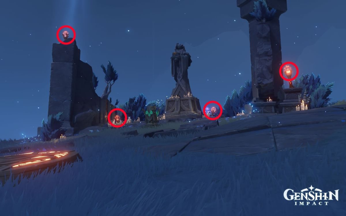 All torch puzzle locations in Genshin Impact Three Realms Gateway ...