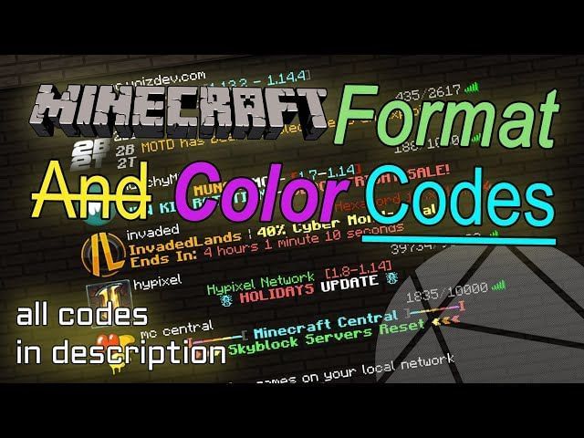 The importance of formatting codes in Minecraft