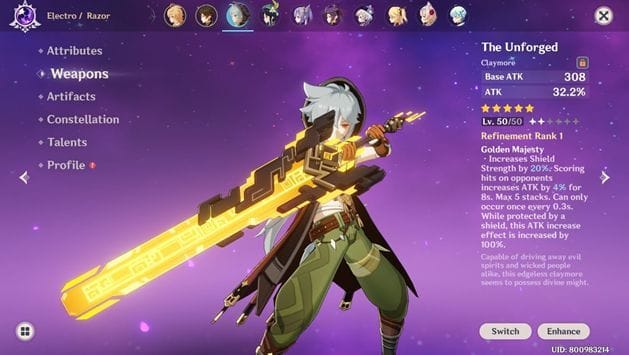 The Unforged | Genshin Impact- Ascension Materials, Stats, Appearence ...